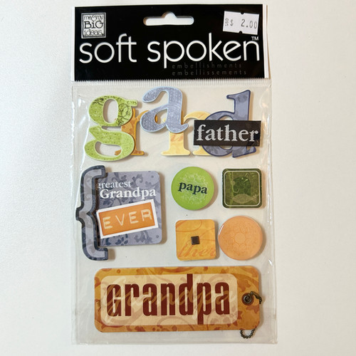 3D Grandfather Themed Scrapbook Stickers | Bottom Of The Bin