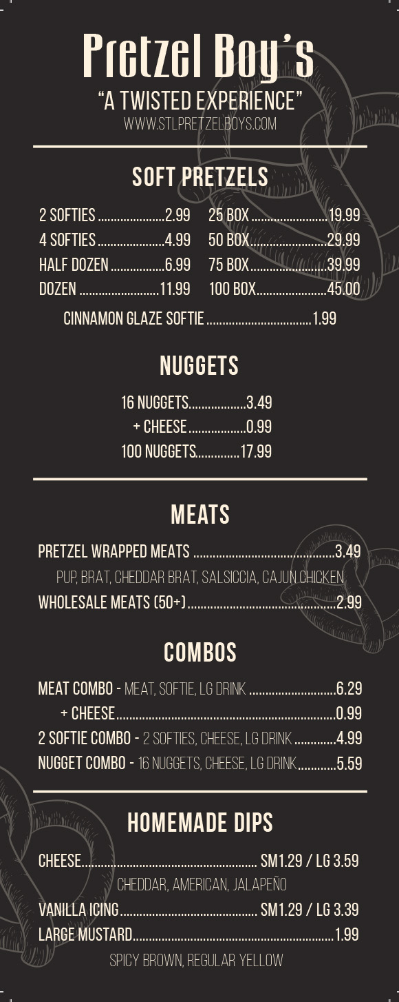 Big, hand-twisted Softies, Pretzel Nuggets, Pretzel Dogs, and more
