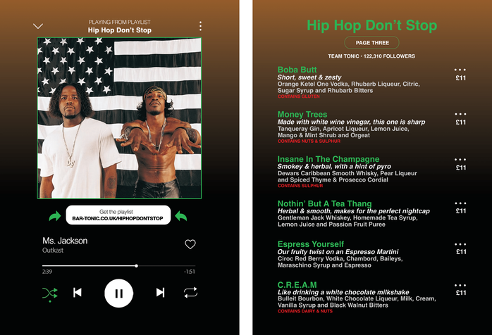 MENU | Bar Tonic | Edinburghs Cocktail Bar