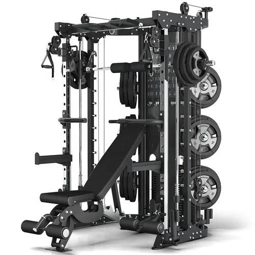 Altas Strength Commercial Home Gym Smith Machine with Pulley System ...