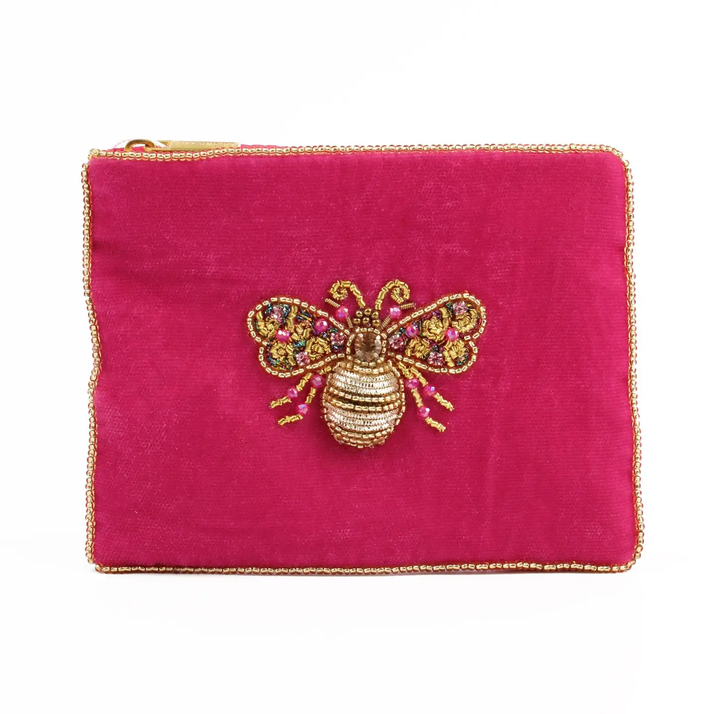 Small Pink Velvet Bee Pouch | The Urban Cage