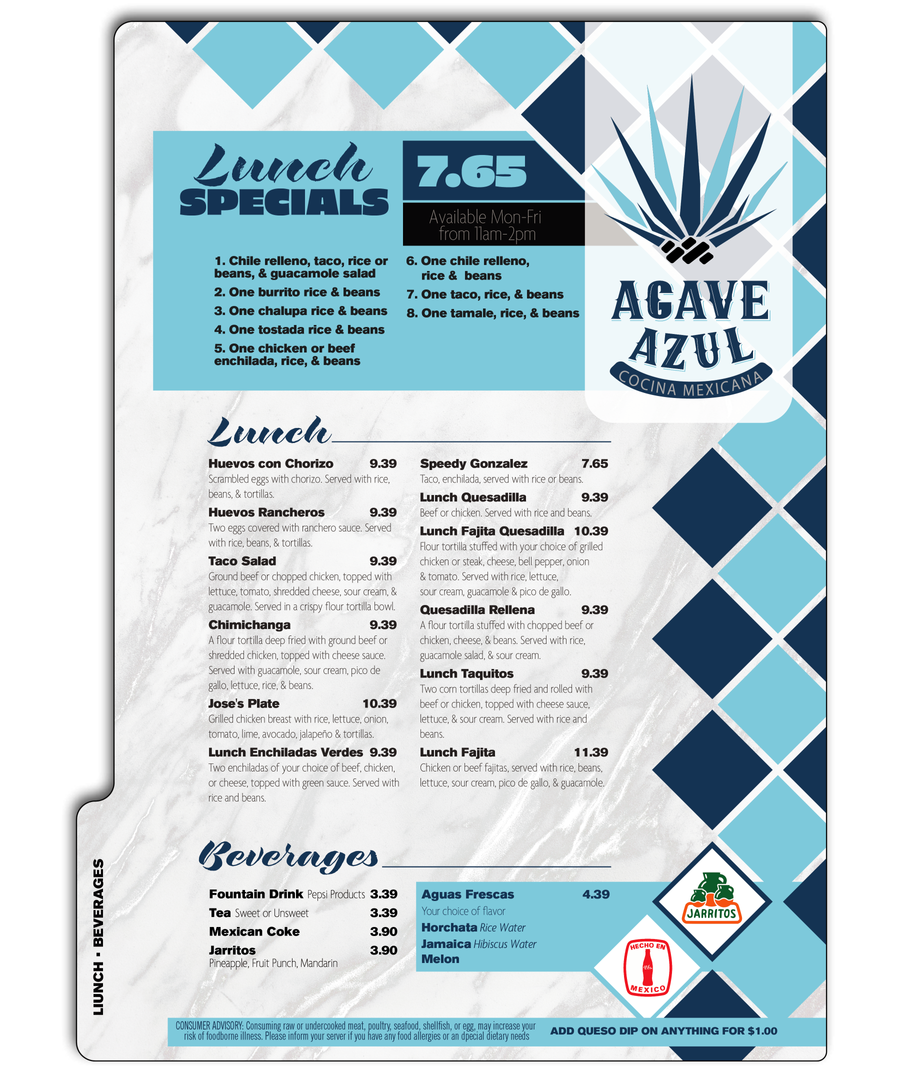 MENU | Agave Azul