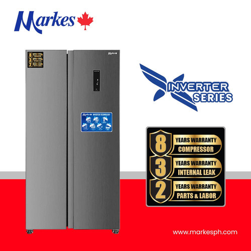 Markes Refrigerator 15.7 Cu.ft. INVERTER - 2 Door Side-by-Side (MRSSI-460SGY) | Markes Philippines
