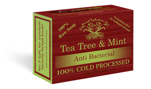Signature 100% Cold Processed, Raw Bar Soap: RAW TEA TREE & MINT (6oz ...