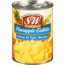 S&W Pineapple Tibbits in extra light syrup EZO 24x540ml | Shiny Star Canada