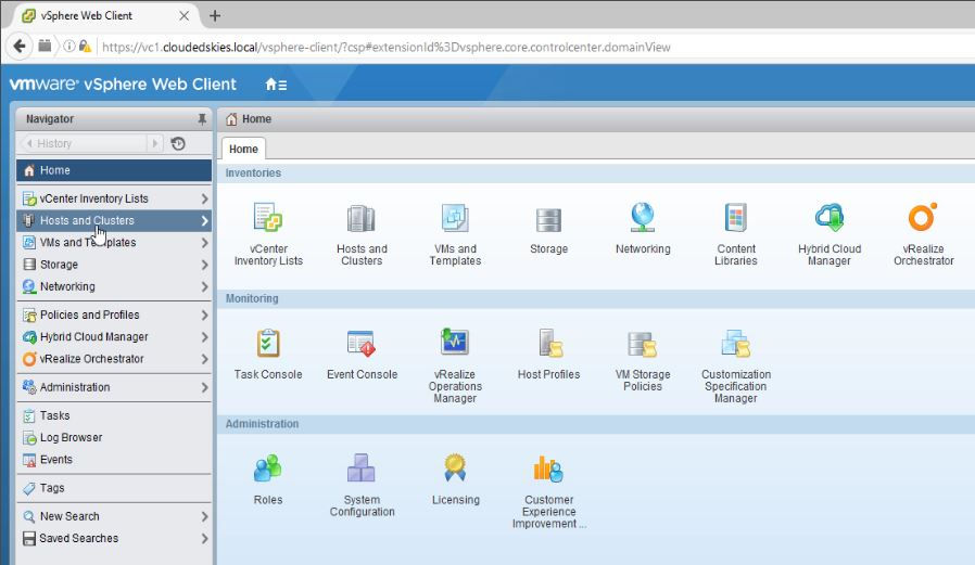 VMware vCenter Server 6.0 Creating a DRS and HA Cluster