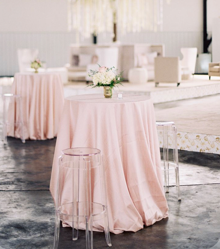 30” Cocktail Table + Satin Linen | Lopez's Event Rental