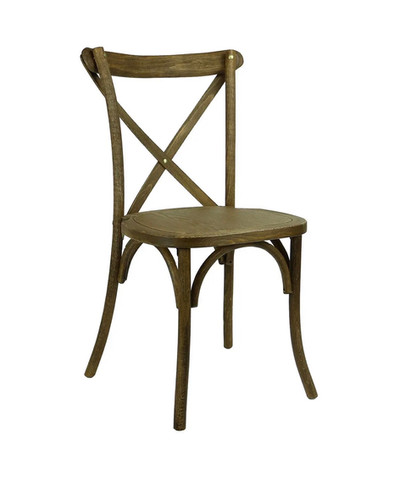 Dark Wood Cross Back Chair | Lopez's Event Rental
