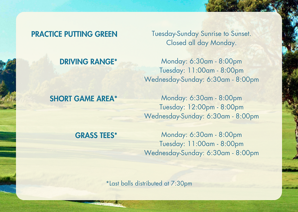 Our Practice Center | Corica Park Golf Course