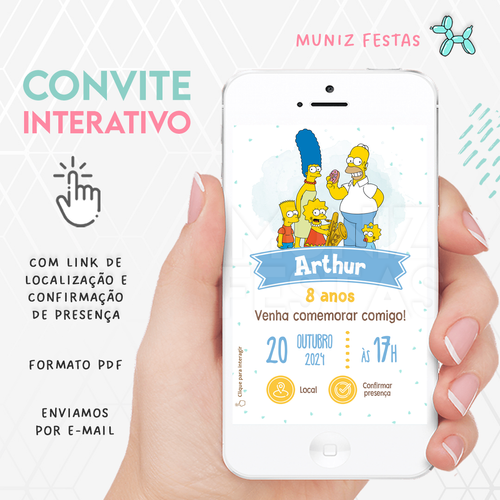 Convite Interativo Simpsons | Muniz Festas