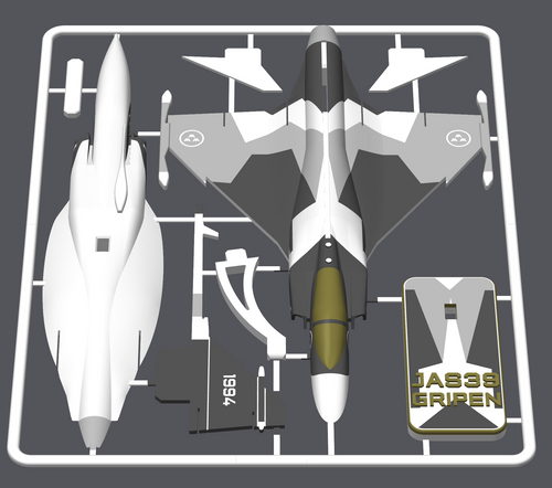 JAS 39 Gripen – 3D Printed Model Kit | 3D Cubed Printing