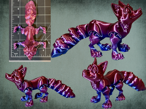 Flexible and Articulating Fox - 2 Sizes Available | 3D Cubed Printing