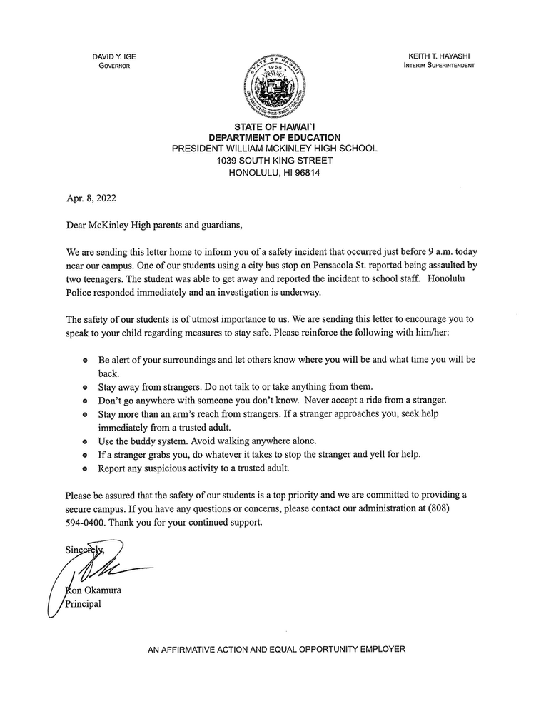 Parent Notification Letter