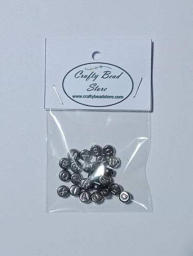Letter Round Acrylic Beads With CCB Metal. 26pcs per pack. | Crafty ...