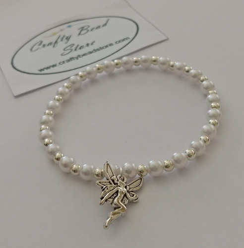 Silver Bead Bracelet with Random Fairy Garden Them Charm. 1 pcs per ...