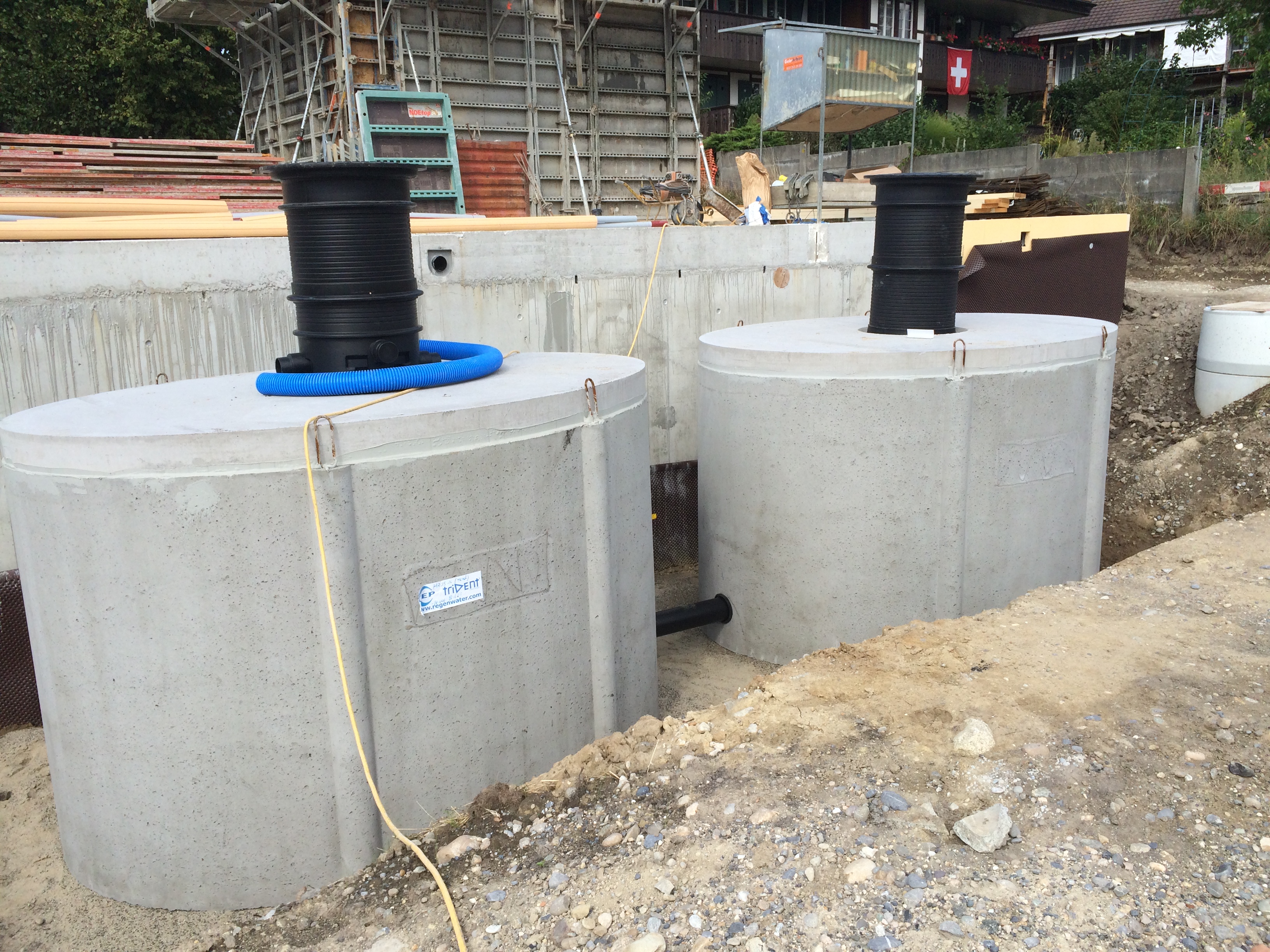 Regenwassertank in Gelafingen, Schweiz