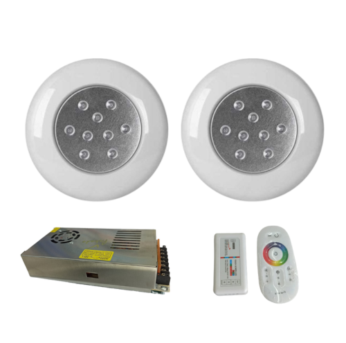 Kit de 2 lamparas LED RGB VCA con fuente de poder y controlador ...