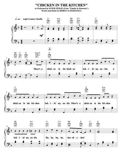 "Chicken in the Kitchen" (Piano/Vocal/Guitar Sheet Music) | superstolie