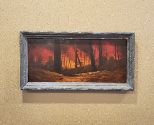 LEONARD LOPP FOREST FIRE PAINTING | MT Vintage Goods LLC