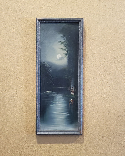 VINTAGE LEONARD LOPP NIGHT SCENE OIL ON BOARD | MT Vintage Goods LLC