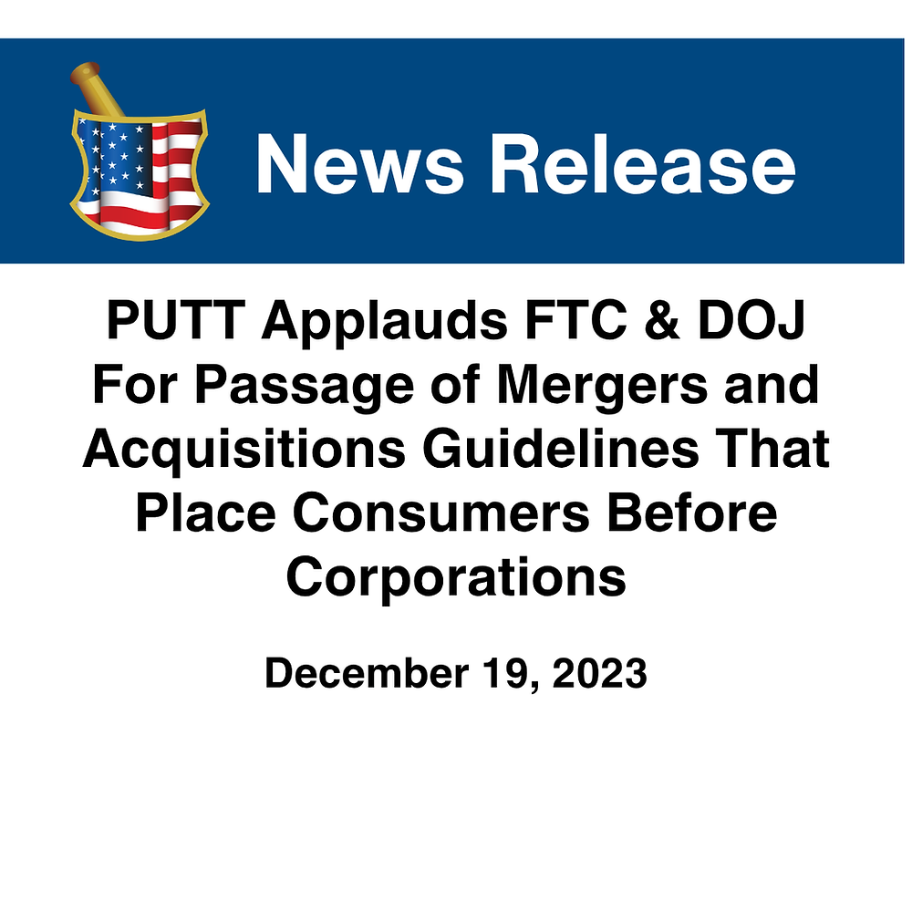 Statement | PUTT Applauds FTC & DOJ For Passage of Mergers and ...