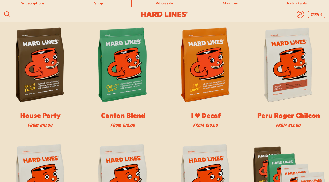 Site of Sites | Web Design Inspiration | Hard Lines Coffee