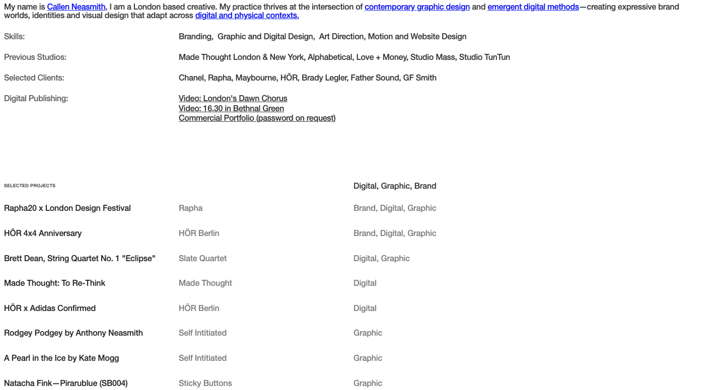 Site of Sites | Web Design Inspiration | Callen Neasmith