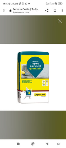 Argamassa Reparo Estrutural 25kg Cinza - Quartzolit | Outlet Center Líder