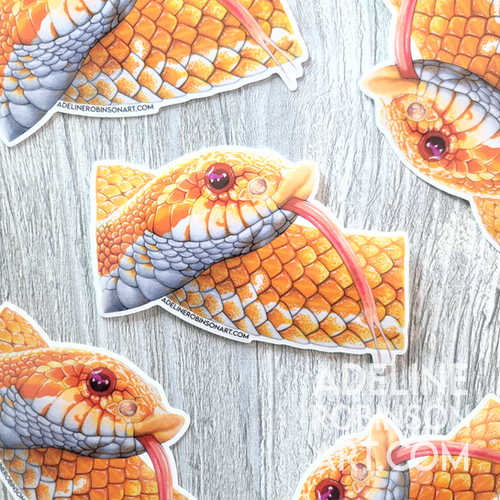 Albino Western Hognose Sticker - Heterodon nasicus | Adeline Robinson Art