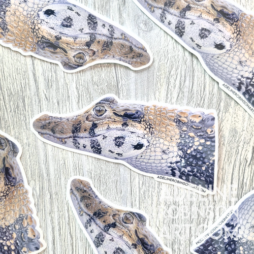 Black Caiman Sticker - Melanosuchus niger | Adeline Robinson Art