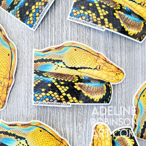 Reticulated Python Sticker - Python reticulatus | Adeline Robinson Art