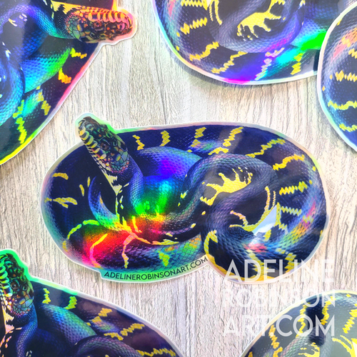 Boelens Python Holographic Sticker - Simalia boeleni Holographic Sticker | Adeline Robinson Art