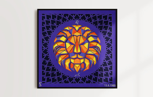 Leo Zodiac Multi Layered Wall Art | Scaled Dimensions