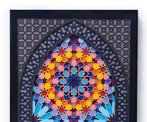Modern Islamic Geometry Paper Cut 3D Wall Artwork | Scaled Dimensions