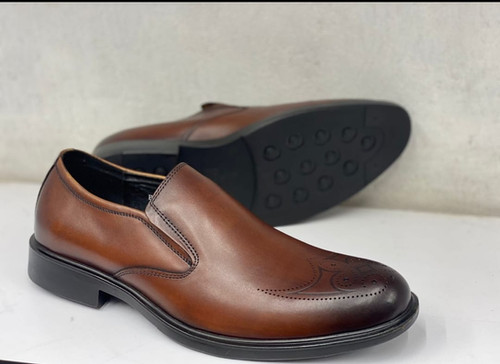 SOS Brown Oxford Official Premium Leather Slip on shoe | Toppline Kenya