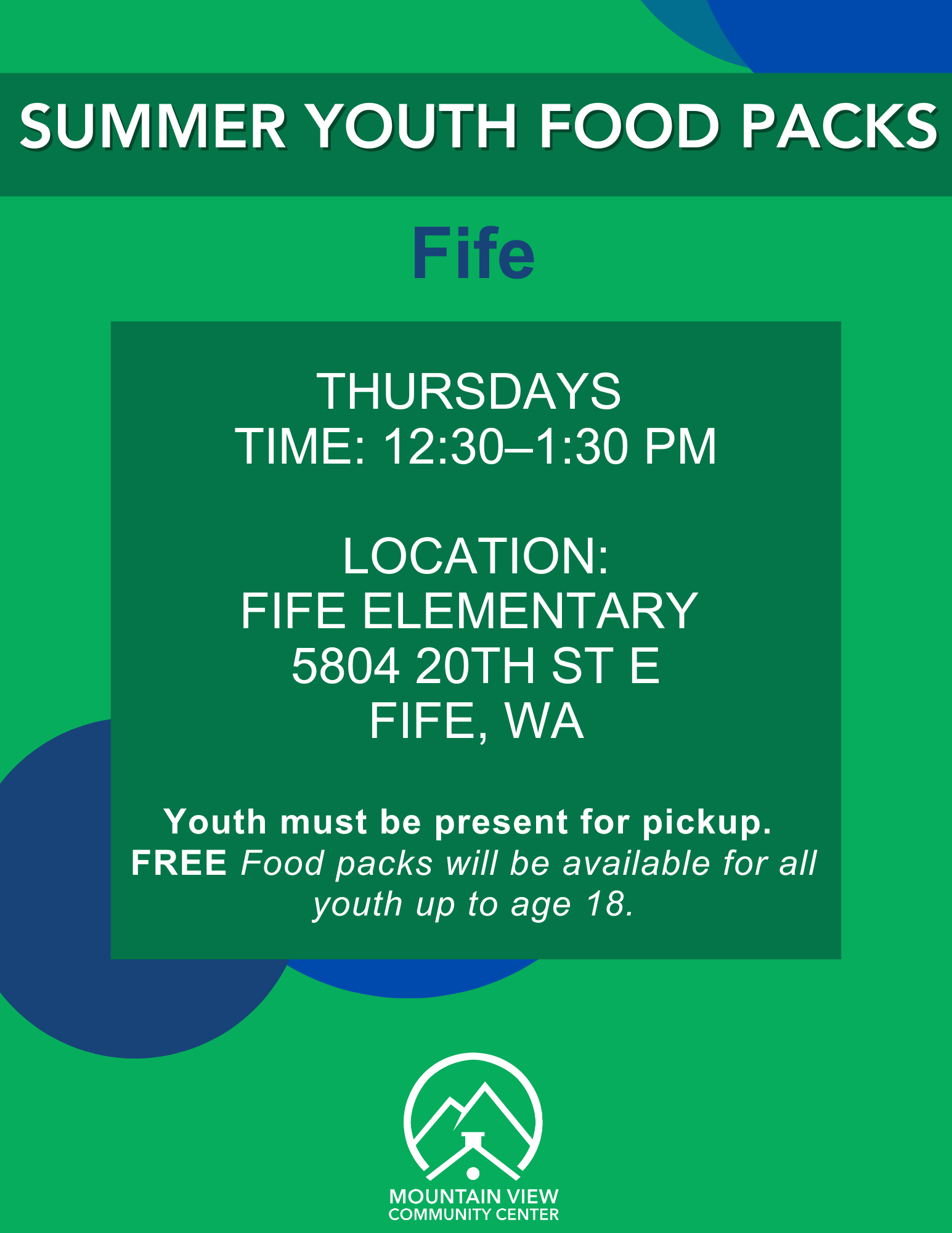 Summer Youth Food Packs | mvcc-website