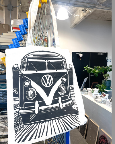 VW Bus Tote | Custom Concert Posters & Linocut Art