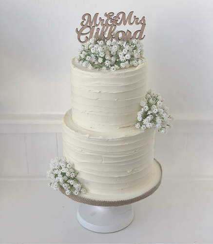 Two Tier Rustic Buttercream & Gyps Cake From £185 | Bakezilla’s
