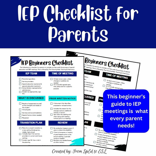 IEP Checklist for Parents | The Tutoring Hub