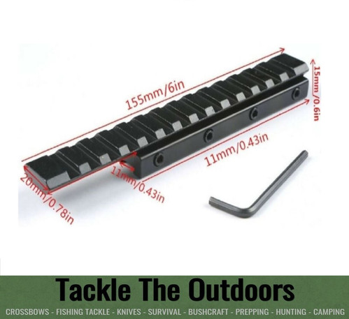 Extra Long Dovetail To 20mm Weaver Picatinny Rail Mount Riser Adapter ...