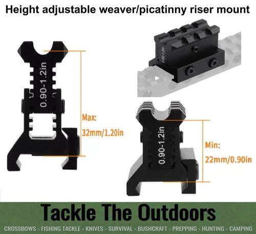 3 Slot Adjustable Height Picatinny Weaver Riser Rail Mount For Red Dot ...