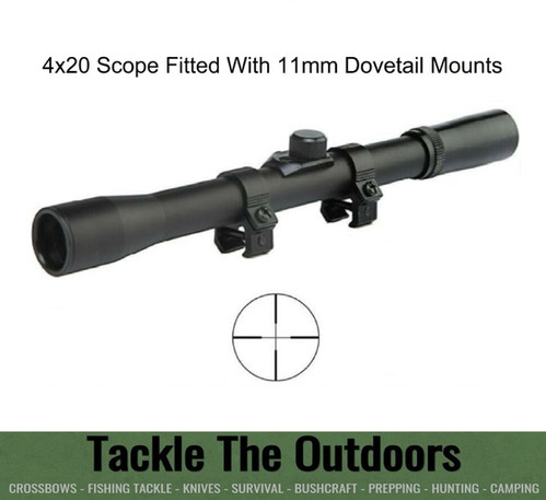 4x20 Telescopic Scope For .22 Calibre Rifles Air Rifles Crossbows 11mm ...