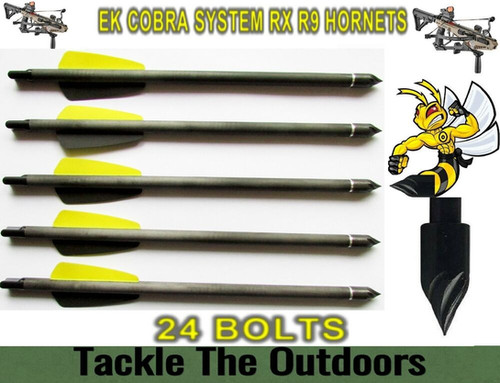 Hornet Stinger Tip 7.5" Carbon Crossbow Bolts > EK Cobra System R9 RX Xbow 24pcs | Tackle The ...