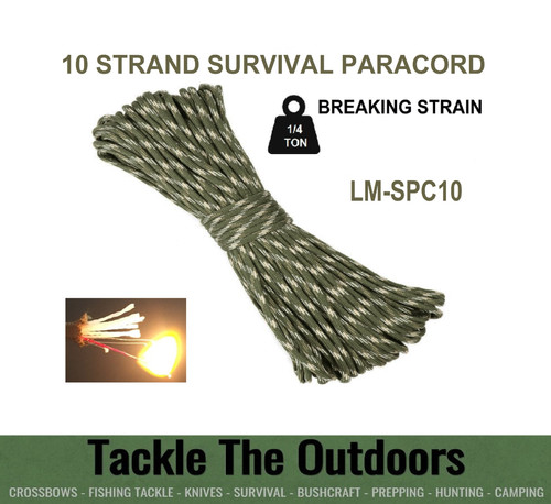 Paracord 10 STRAND Military Grade Survival Rope Fire Cord Lanyard ...