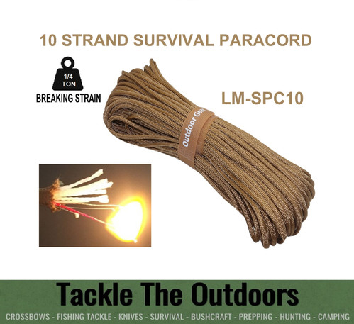 Paracord 10 STRAND Military Grade Survival Rope Fire Cord Lanyard ...