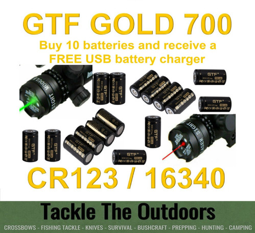 Hunting Laser Scope Battery 16340 CR123 3.7V Rechargeable Li-ion ...