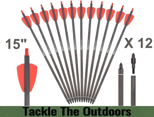 Crossbow Bolts 15" Arrows Fit EK Archery R9 RX Cobra / System Self ...