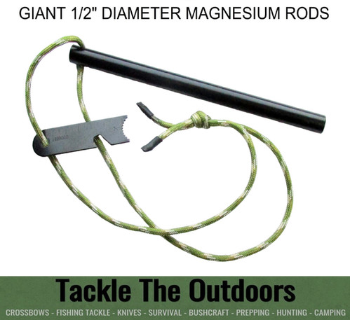 Magnesium Flint Steel Striker Fire Starter Kit 8" Camping Survival Fire ...