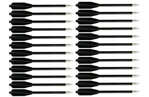 24 Black Pistol Crossbow Bolts Steel Tips Nylon Shafts For 50-80lb Bows ...
