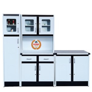 Monarch Kobe Deluxe White with Black Trims Kitchen Unit | Keepshape ...